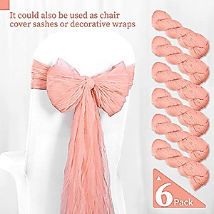 6 Pack 10Ft Blush Cheesecloth Table Runner 29''x120'' Gauze Semi-Sheer Table Runner Rustic Cheesecloth Table Cloth for Romantic Wedding Party Bridal Shower Birthday Dinner Boho Table Decor