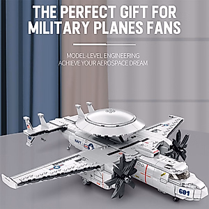 LOCHE Military Helicopter Building Blocks, E2 Fighter Model Modern Military Plane Building Blocks Set, MOC Aircraft Model Gift for Kids and Adult (1144PCS)