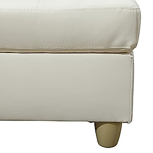 Ponliving Furniture Modern L-Shaped Leather Sectional Sofa (White, Right Hand Facing)