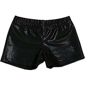 Aosva Children Girls Sparkle Dance Tumbling Athletic Swimming Gymnastics,Sparkle Black 7-8 Years