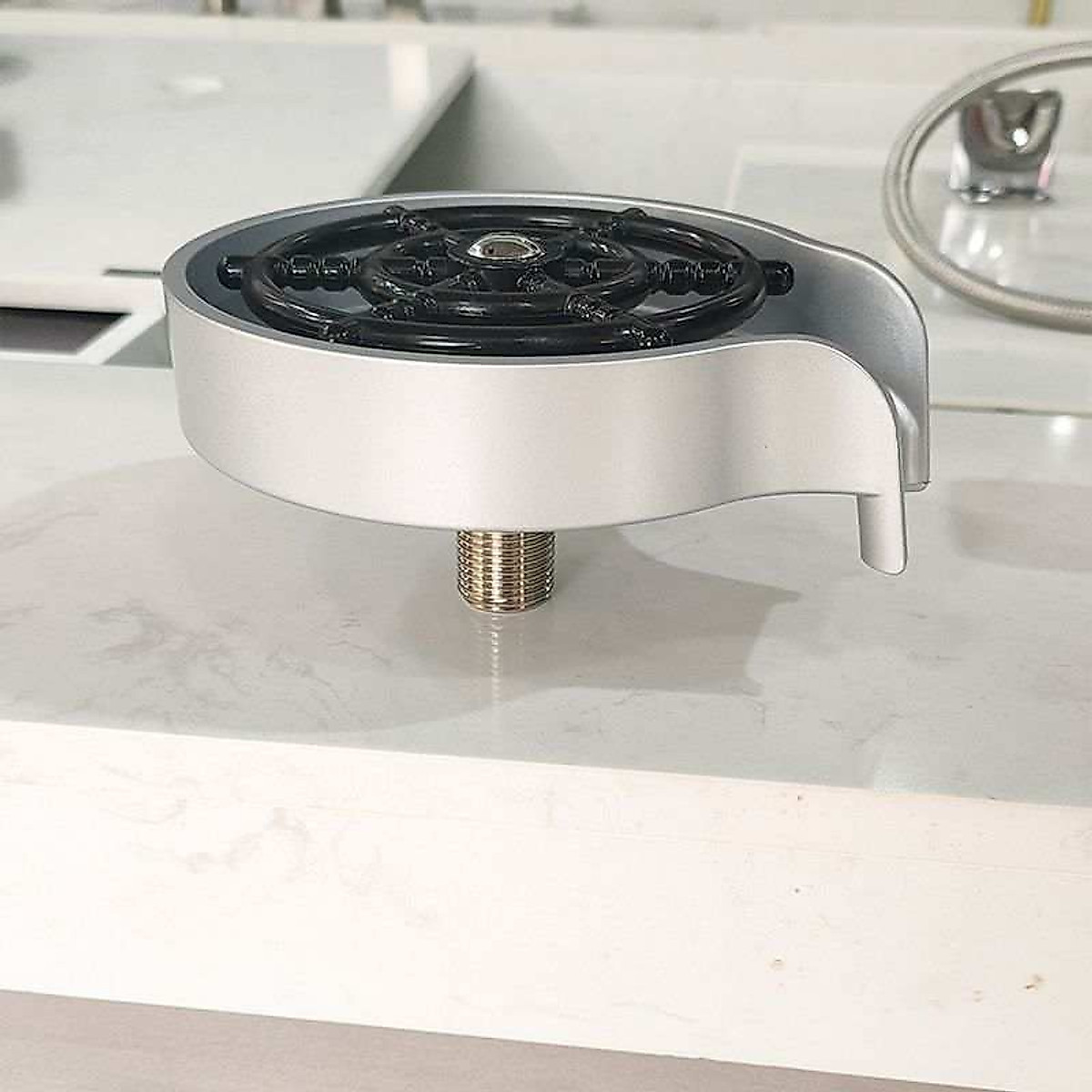 Glass, Mug Rinser for Kitchen Sinks, Faucets home Sink tool, Home, Accessories, Black Brushed High Power Rinse Cup Clean Wet Automatic neat bottle Flushing Device Cleaners, Fountain washers cleaner