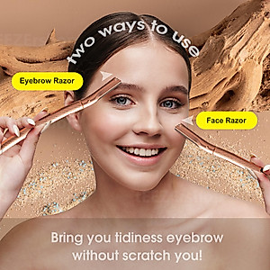 tEEZErshop Dermaplane Razor for Women Face with 20PCS Blades,Professional Facial Razors for Peach Fuzz and Eyebrow Hair Removal,Stainless Steel Multipurpose Face Shavers with Gift Box-Gold