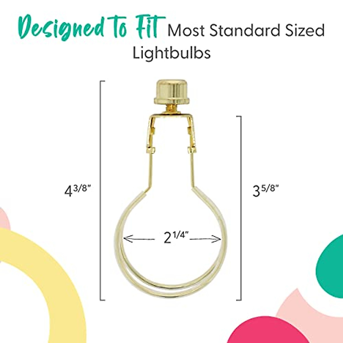 I Like That Lamp Clip On Lampshade Adapter (1 Pack), Classic Brass Gold Finish, Includes 1 Light Bulb Clip Shade Adapter, 1 Matching Finial and 2 Silicone Levellers, Fits All Standard Size Bulbs