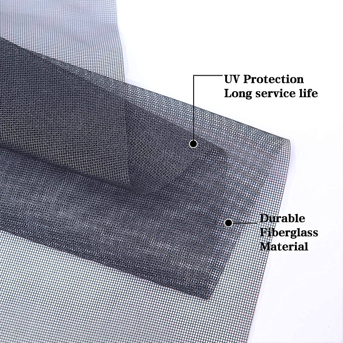 Windows Screen and Screen Door Repair Kit, 48"x118" Charcoal Fiberglass Mesh with Rolling Tool/Hook/Ruler/Cutter/Spline - Window Screen & Sliding Screen Door Replacement for Windows, TOOLTRIZ