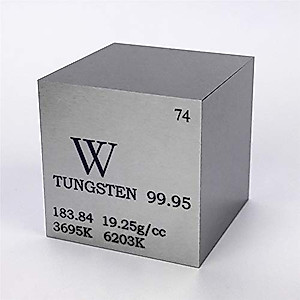 1 inch 25.4mm Tungsten Metal Cube 315g 99.95% Engraved Periodic Table W Specimen
