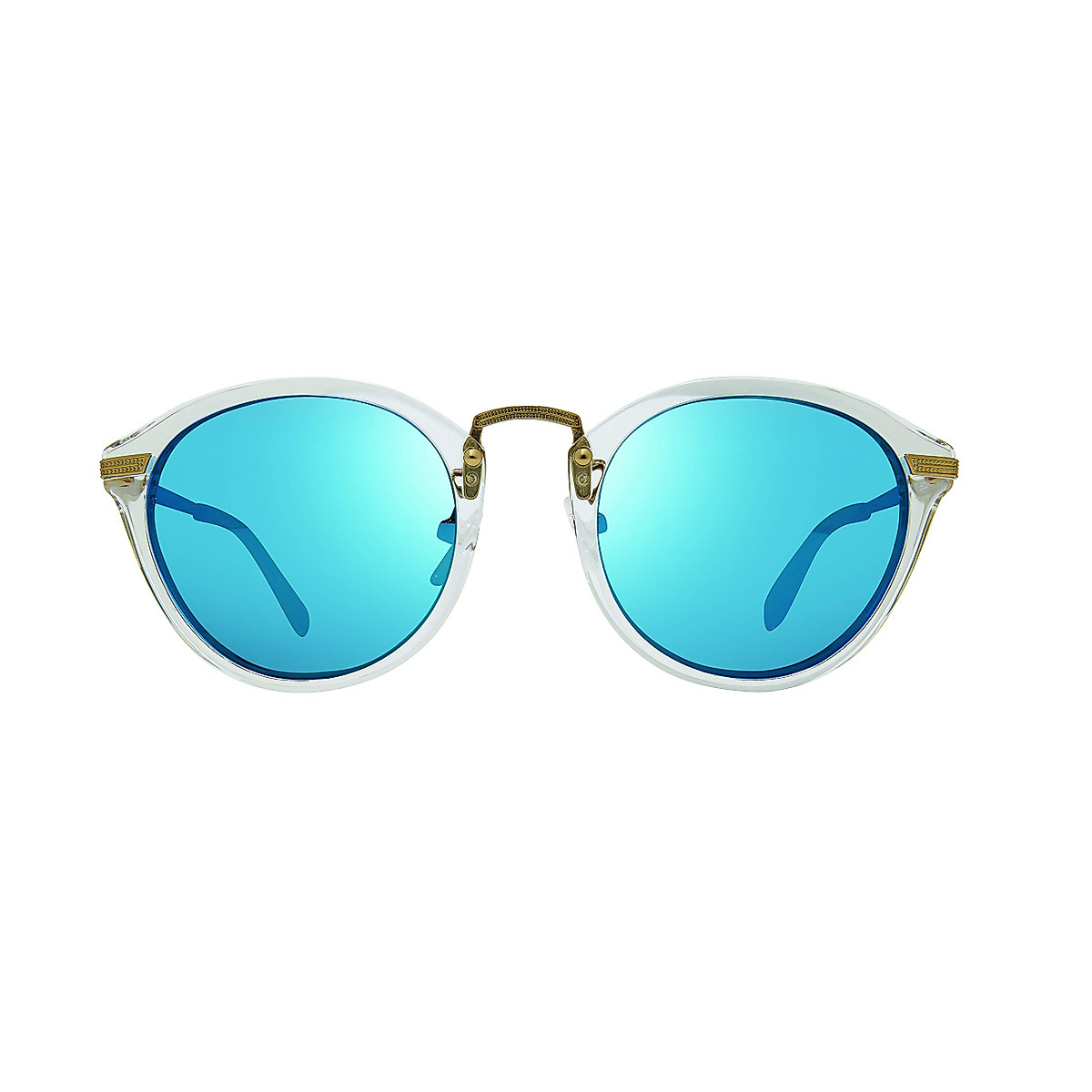 Revo Sunglasses Quinn: Women's Polarized Crystal Glass Lens with Round Frame, Crystal Frame with Revo H2O Blue Lens