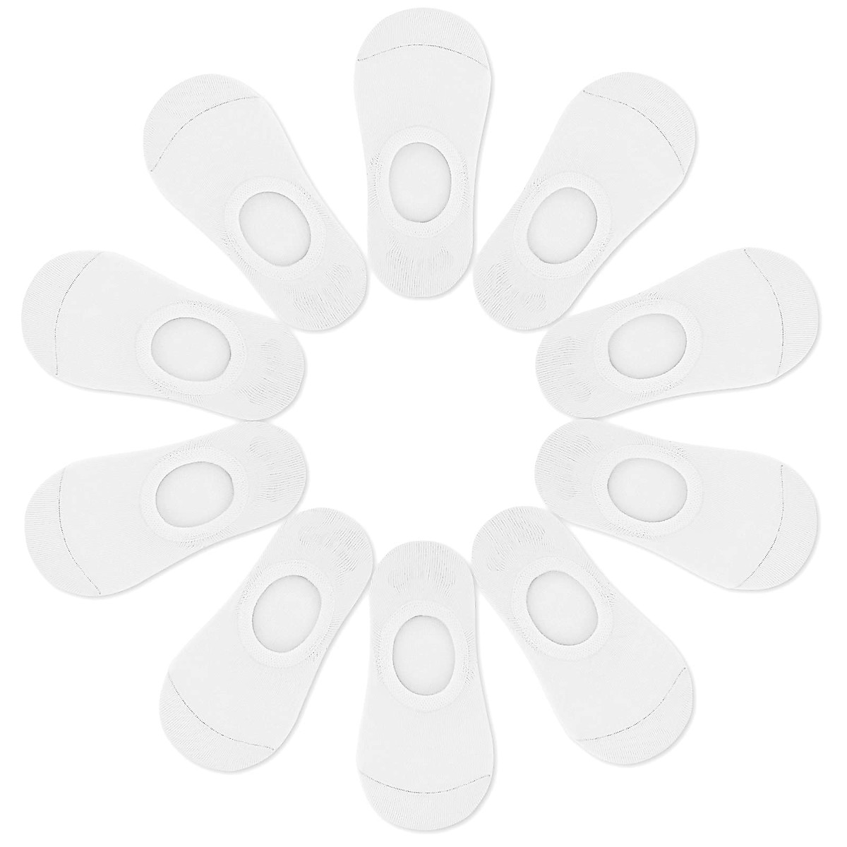 KEREDA 10 Pairs Kids No Show Socks for Girls Boys Low Cut Socks 7-9 Years White