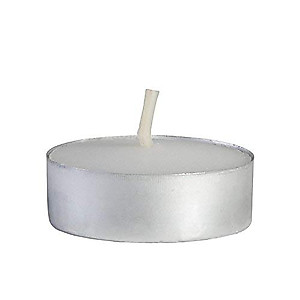 Tea Light Candles - 100 Bulk Pack - White Unscented Travel, Centerpiece, Decorative Candle - 4.5 Hour Burn Time - Pressed Wax - by Ner Mitzvah