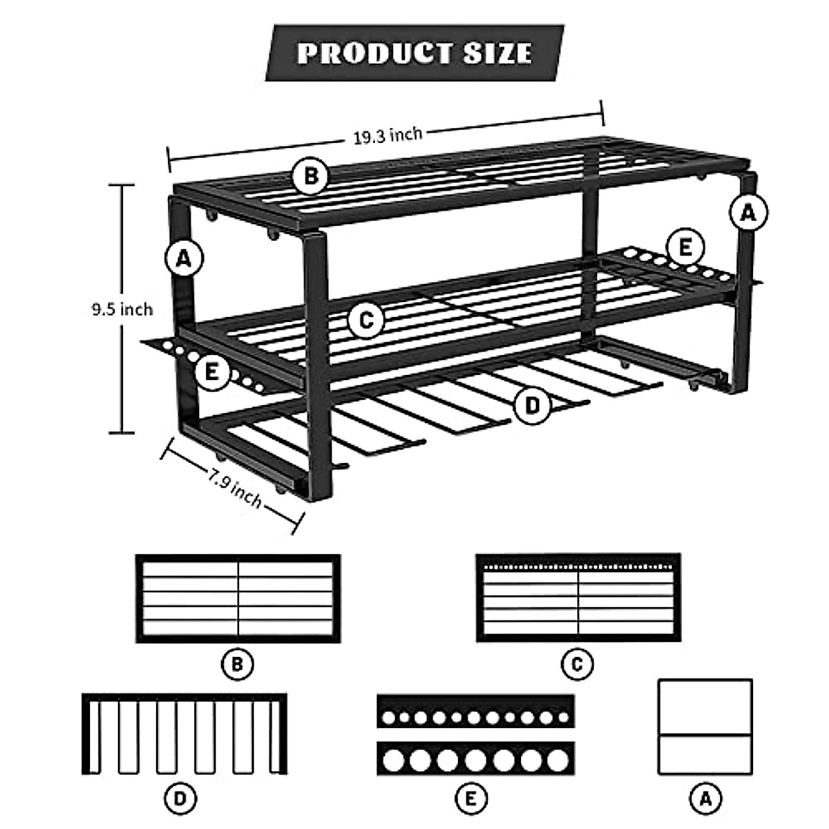 Rldnsndk Power Tool Organizer, 3 Layers Heavy Duty Metal Tool Shelf, Garage Organization With 5 Drill Holders, Wall Mount Tool Organizers and Storage for Cordless Drill Charging Station & Power Tools