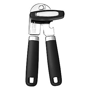 Can Opener Manual, UHIYEE Handheld Can Openers with Magnet, Hand Can Opener with Soft-Handle Grips, Sharp Blade for Smooth Edge, Oversize Effort-Saving Knob