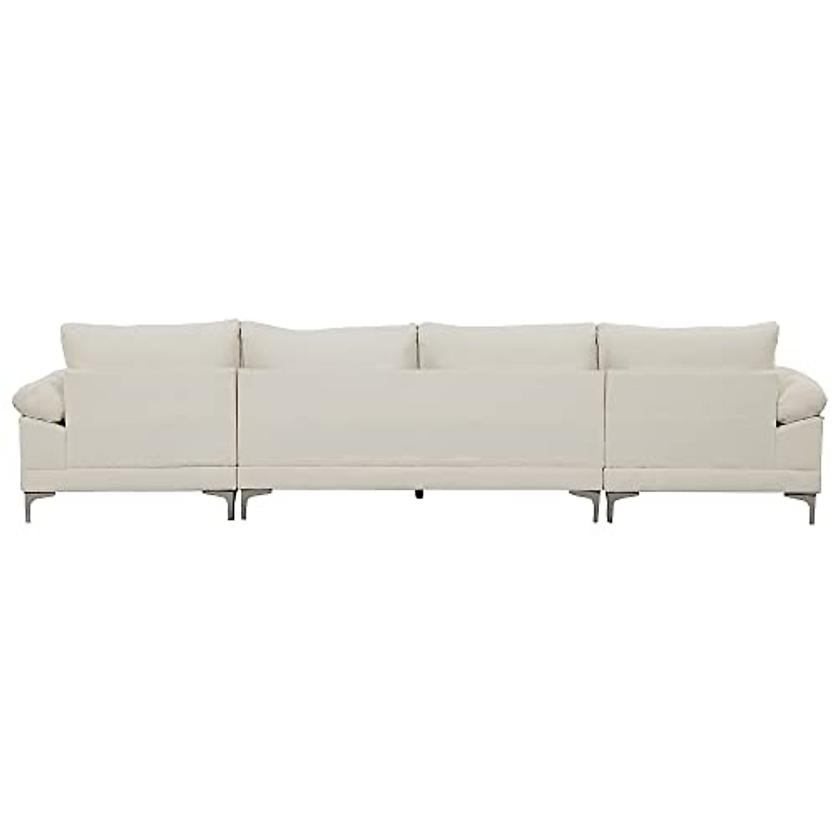 Casa Andrea Milano Modern Large Boucle U-Shape Sectional Sofa, Double Extra Wide Chaise Lounge Couch, Cream