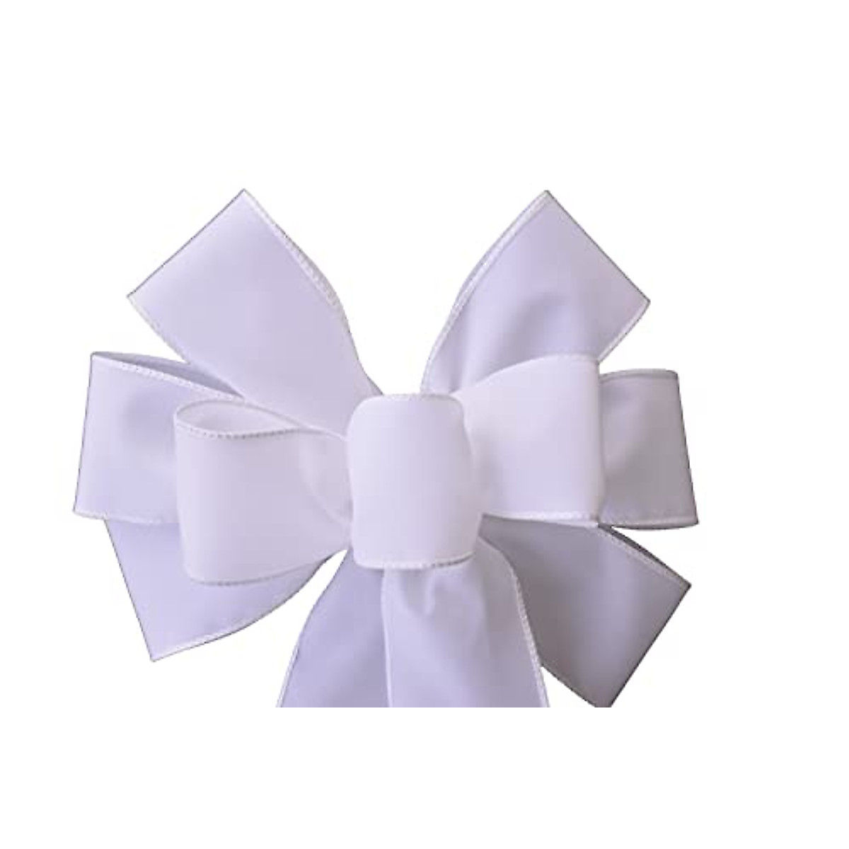 Large 10" Wired White Velvet Outdoor Wreath Bows