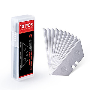 FOSHIO 10 Pack Utility Knife Blades, Heavy Duty Box Cutter Blades SK5 Carbon Steel, Standard Replacement Razor Blades Utility Knife for Leather, Rubber, Wood, Fits Most Standard Utility Knives