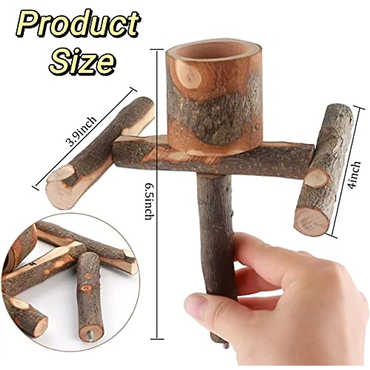 XLpeixin Bird Playground Parrot Playstand Birds Play Stand Wood Exercise Perch Gym Stand Hanging Swing Toys for Small Medium Parakeets Canaries Cockatiels Lovebirds and More…