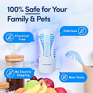 Shieldeck Mosquito Trap Indoor, Indoor Bug Zapper Plug in, Bug Light Trap Indoor Plug in, Bug Catcher Mosquito Killer Indoors (1 Device + 5 Refills)