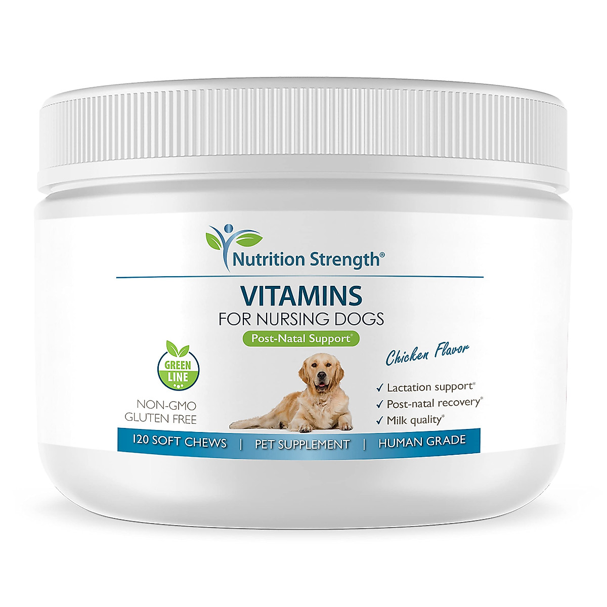 Nutrition Strength Vitamins for Nursing Dogs to Support Lactation and Post-Natal Recovery, Promote Milk Quality and Healthy Puppies with Calcium, Phosphorus, Magnesium and Zinc, 120 Soft Chews