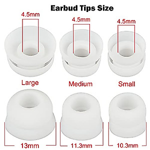 DMZHY 6 Pairs White Small Earbud Tips Fit for Beats Fit Pro Ear Tips Buds Replacement Earbud Tips Earbud Replacement Tips Ear Covers Earbuds Rubber Tips Earbud Caps Fit for Beats Studio Buds Ear Tips