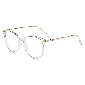 Firmoo Blue Light Blocking Glasses for Women/Men, Oversized Round Clear Computer Glasses Bluelight Blocker Glasses Anti Glare Reduce Eye Strain