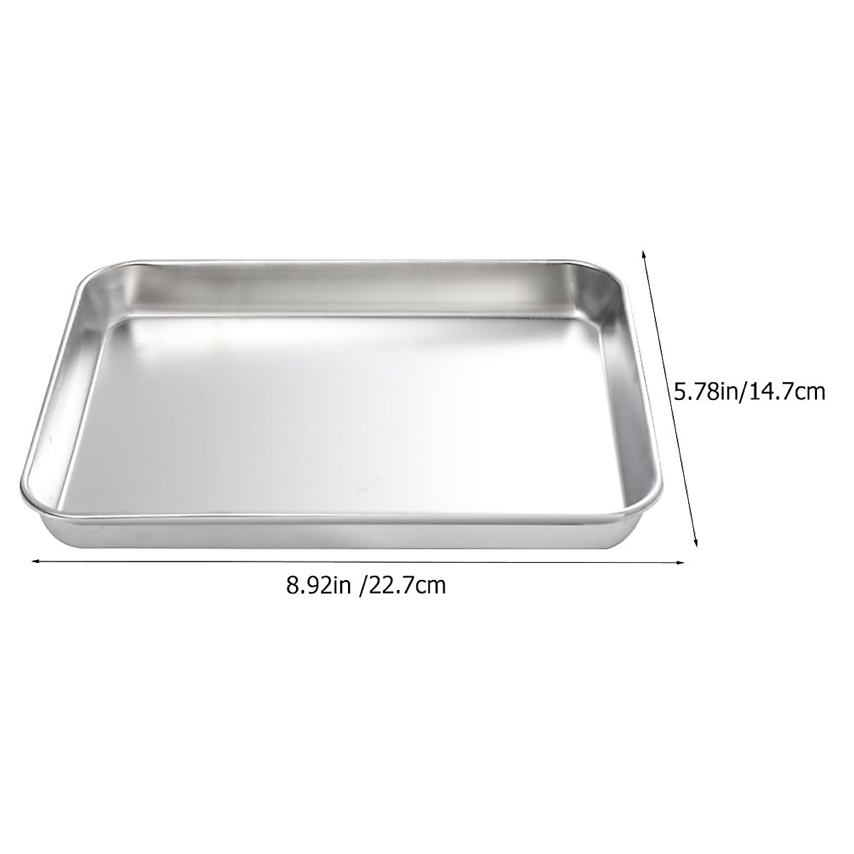MAGICLULU 4pcs Stainless Steel Bakeware Bandejas Para Comida Coating Trays Stainless Steel Rice Noodles Holding Plate Food Steamer Dessert Platter Pans Square Tray South Korea Pasta Banquet