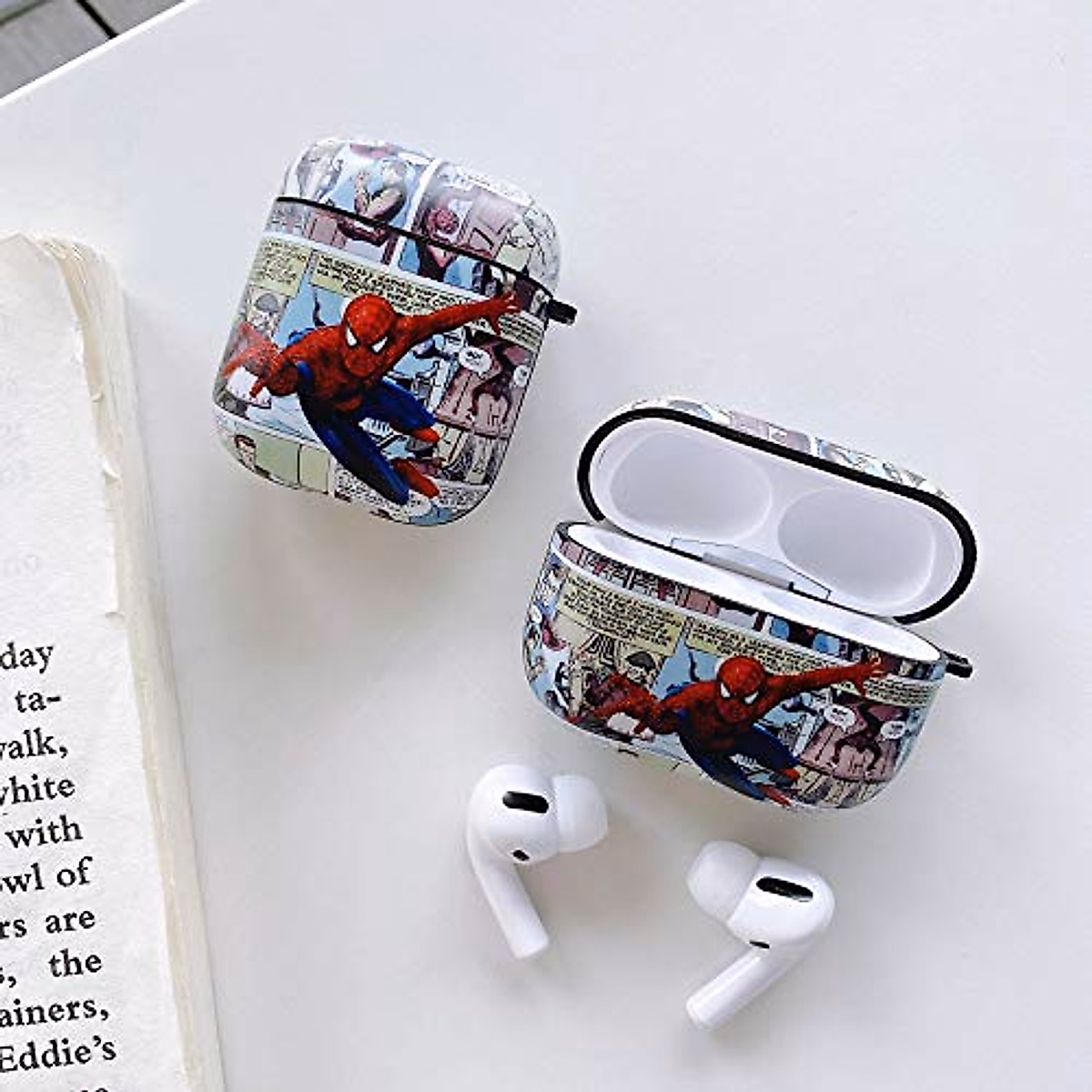 Airpod Case, Airpod Cover, Phone Accessories, Gift for Friends, Cartoon Airpod Case, Unique Airpod Case, Marvel Character Airpod Accessories (Generation 1/2, Spider-Man)