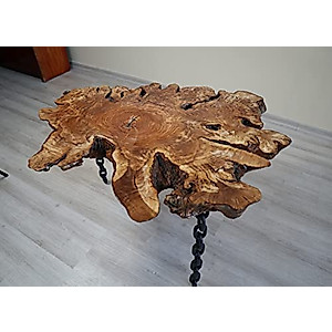 Live Edge Olive Tree Root Amazing Naturally Form Wood Slab, Big Coffee Table 79X 77 cm (Handmade)