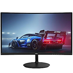 Fiodio 24" Curved 75Hz Refresh Rate Computer Monitor Full HD 1080P HDMI VGA Ports with Speakers, VESA Wall Mount Ready (HDMI Cable Included)