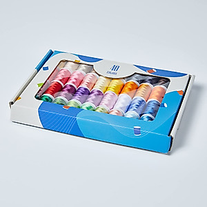 40 Brother Colors Polyester Embroidery Machine Thread Kit 200M (210Y) Each Spool for Brother Babylock Janome Singer Pfaff Husqvarna Bernina Embroidery and Sewing Machines…