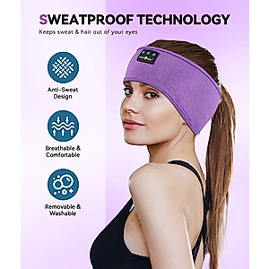 MUSICOZY Bluetooth 5.2 Headband Sleep Headphones Headband Headphones Sports Wireless Music Earphones Eye Mask Earbuds for Workout Running Travel Yoga Mom Women Cool Gadgets Unique Gifts