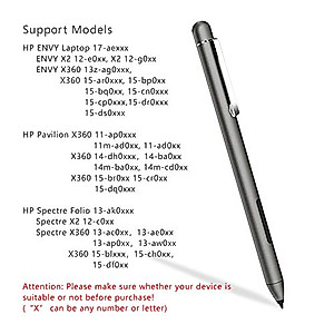 Active Pen for HP Specter X360 Envy X360 Pavilion x360 Spectre x2 Envy x2 Laptop-Specified Surface Pen Microsoft Pen Protocol Inking Model (Grey)