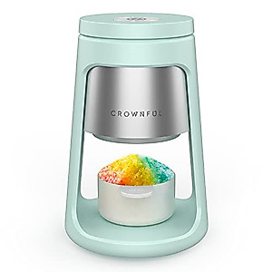 CROWNFUL Shaved Ice Machine Snow Cone Machine, 2 Ice Cups with Lids, Ice Shaver Machine for Snow Cones, Snowballs, Frozen Cocktails and More, Easy to DIY with Snow Cone Syrup at Home