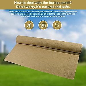 Burlap Garden Fabric Roll - 36" x18 Feet Long Burlap Rolls-Multipurpose Natural Burlap Fabric Jute Material for Plants,Erosion Control and Weed Barrier