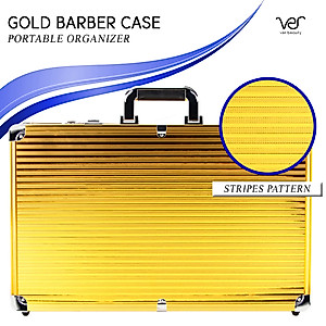 Ver Beauty Professional New Barber Case for Barber Hair Stylist Clippers Trimmers Scissors Blades Guards Shears Portable Organizer Barber Case