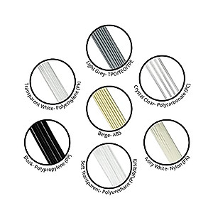 JOUNJIP Plastic Welding Rods- 7 Types of Welding Plastic (PP PU ABS PE TPO PA PC) Most Common Plastics- For Use With Jounjip Plastic Welding Kit- 52 Pack of 13" x 1/8" Dia