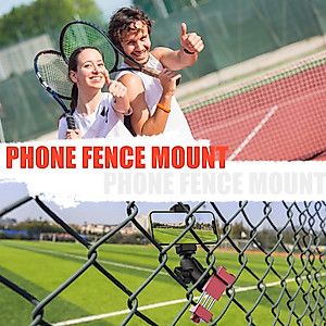 Aluminium Smartphone Fence Mount- Tennis Camera Fence Mount for iPhone & Android, Mevo Start and More Action Camera, Phone Camera Holder for Tennis & Pickleball Training,Tennis Training Equipment
