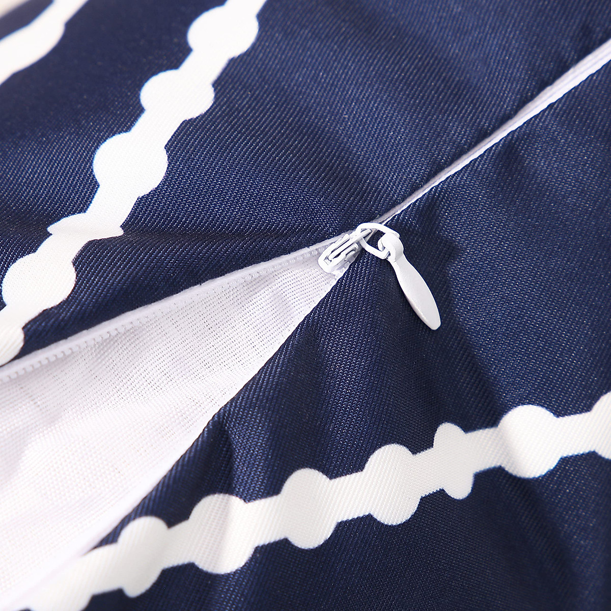 Adabana Outdoor Waterproof Boho Throw Pillow Covers Geometric Pillow Cases for Patio Garden Set of 2, 18 X 18 Inches Navy Blue