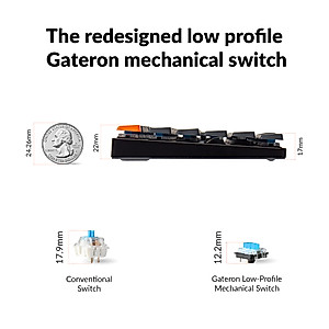 Keychron K5 SE Ultra-Slim Wireless Bluetooth/Wired USB Mechanical Keyboard with Low-Profile Gateron Red Switch, Full Size Layout 104 Keys RGB Backlight Computer Keyboard for Mac and Windows