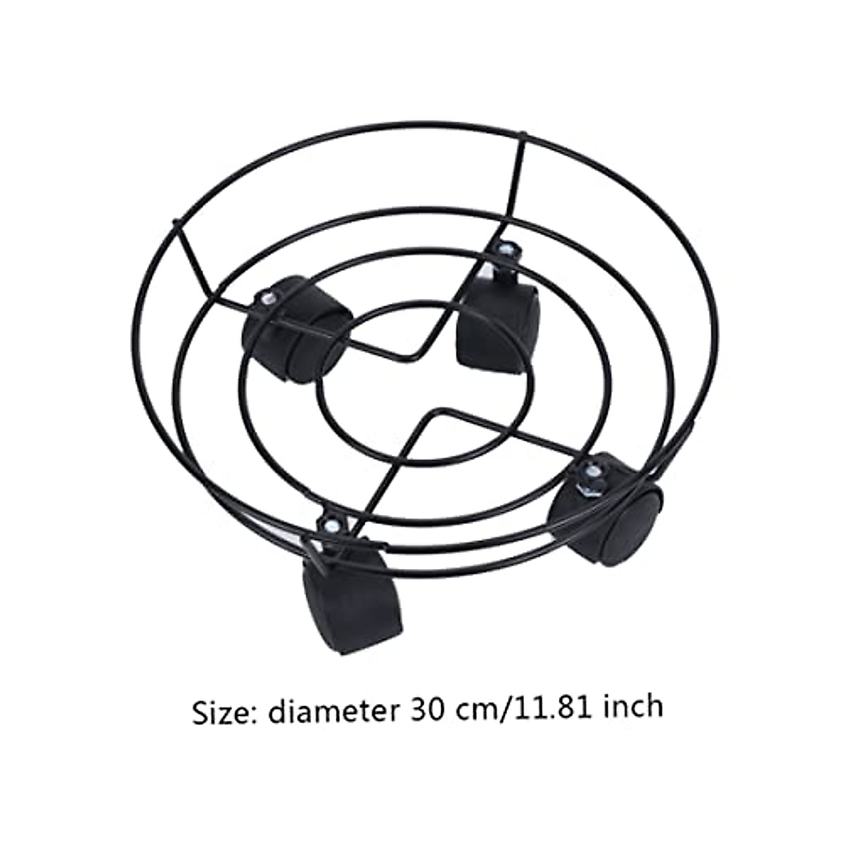 AIJUZIJIE Plant Caddy Wheel Planter Flower Pot Mover Iron Stand Trolley on Rollers Heavy Duty for Indoor Outdoor Garden 30cm Plant Caddy