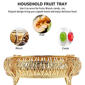 Cupcake Containers Candy Plate Fruit Metal Serving Tray Metal fruit tray dry fruit tray Tray Golden Fruit Serving Platter