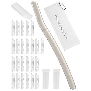 Dermaplane Razor for Face Professional, Facial Razors for Women&Men Face with 20 Blade Refills, Eyebrow Razor for Women and Men