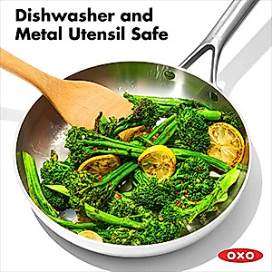OXO Mira Tri-Ply Stainless Steel, 10" Frying Pan Skillet, Induction, Multi Clad, Dishwasher and Metal Utensil Safe