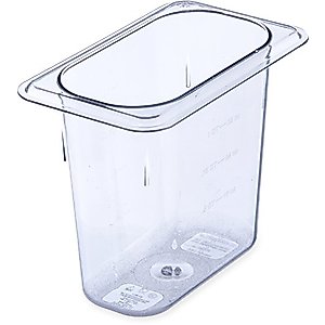 Carlisle FoodService Products 3068807 Plastic Food Pan, 1/9 Size, 6 Inches Deep, Clear