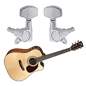TIMESETL 6 Pieces Guitar Machine Heads Knobs Guitar String Tuning Pegs Machine Head Tuners for Electric or Acoustic Guitar (3 Left + 3 Right)