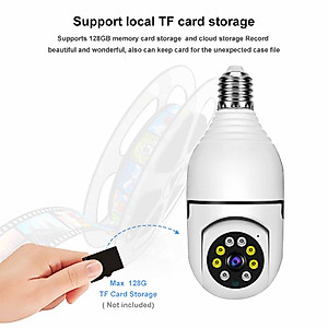 Lovskoo Security Camera Full Color Night Vision Light Bulb Security Camera Waterproof 1080p Cameras for Home Security Outside Wifi Dog Pet Camera 360 Camera Strong Magnetic Installation Free