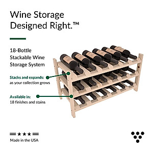 Wine Racks America Pine 72 Bottle Stackable. Unstained
