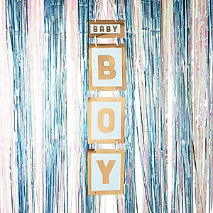Boy Baby Shower Decorations, Gold Foil Signs (7.8 x 42.5 in, 4 Pack)