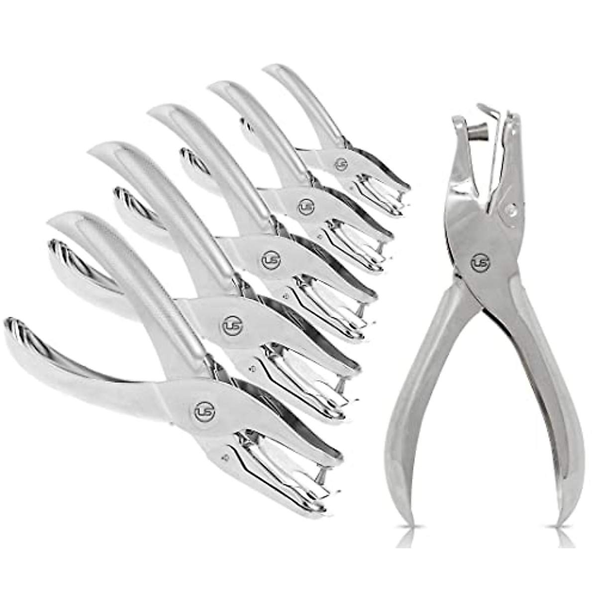 6 Pack Single Hole Puncher | 8 Sheet Capacity | Durable