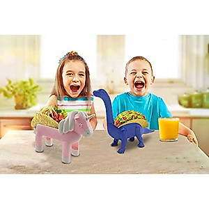 Unicorn Taco Holder Bundle with Blue Dinosaur Taco Holder for Kids