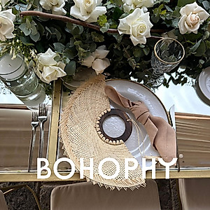 BOHOPHY Toquilla Straw Hand Fan Natural Raffia Hand Fan Handmade Palm Leaf Hand Fan Wedding Favor Fans, abanico para boda, Handicraft Wall Art HandMade wall Decor, Handheld Woven Fan Summer UPF50+ 1pc