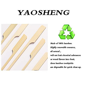 100PCS 4.7inch Bamboo wood wooden Paddle Picks Skewers for Appetizers,toothpicks for kitchen, Fruit Kabobs,Sandwich,Barbeque Snacks,Veggies and Mozzarella cheese balls