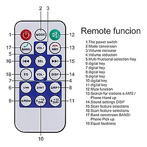 ePathChina 12V Bluetooth Car Radio MP3 Player Vehicle Stereo Audio Support FM / USB / SD / AUX with Remote Control
